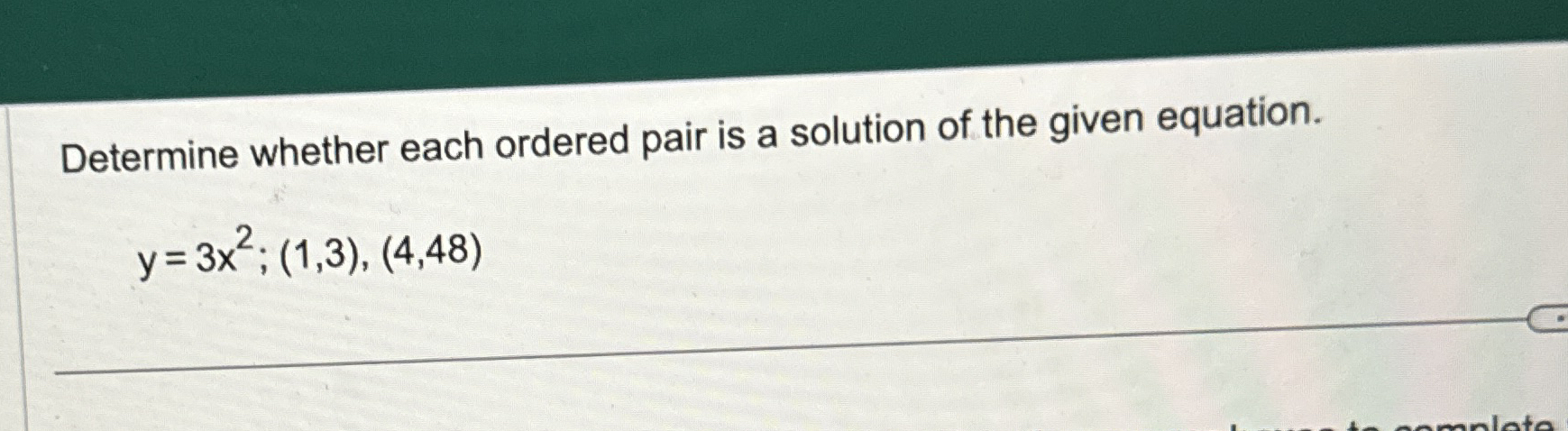 Solved Determine whether each ordered pair is a solution of | Chegg.com