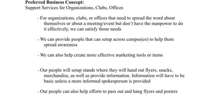 Solved the first page is preffered businessplz be specific | Chegg.com