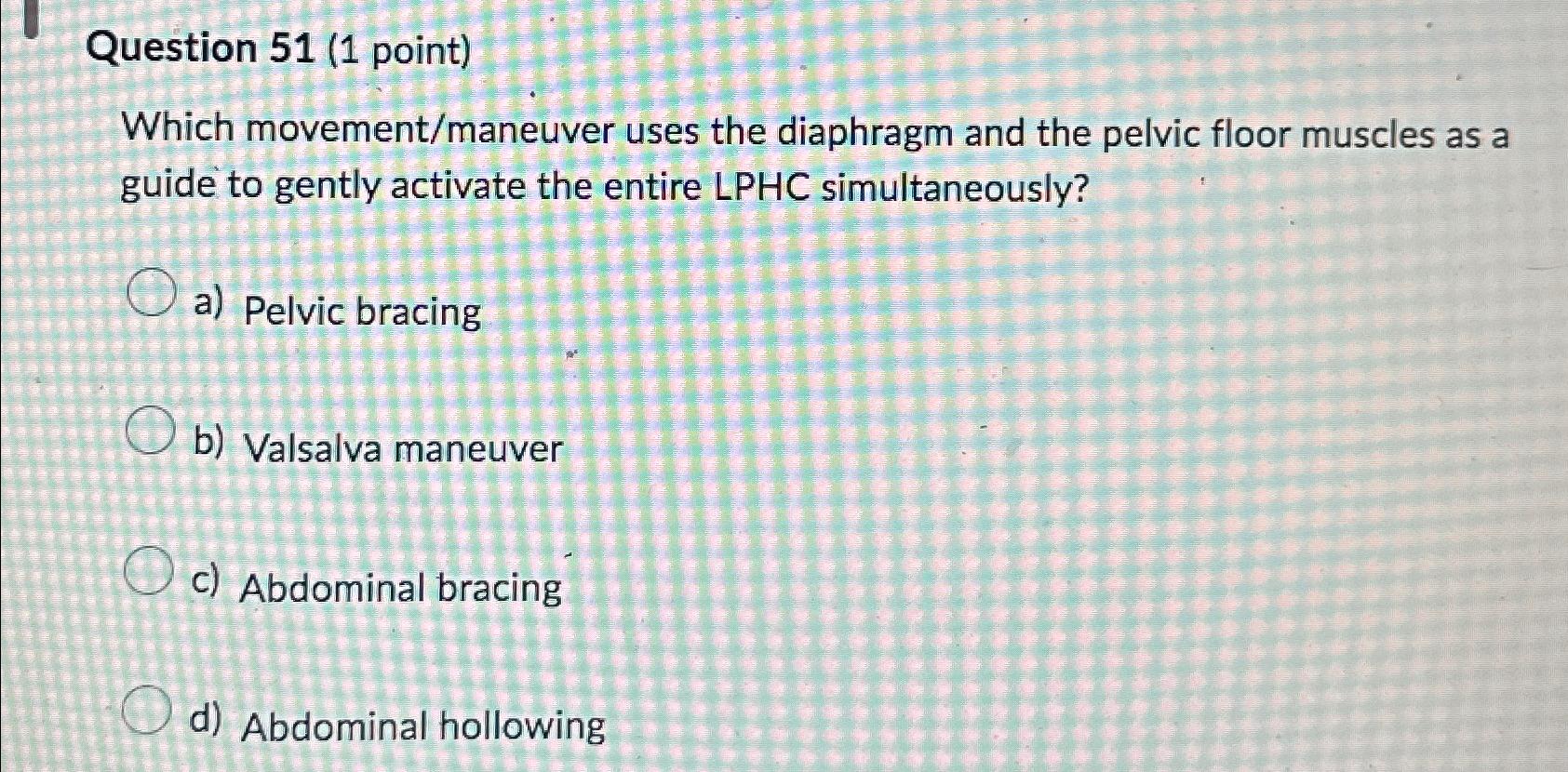 Solved Question 51 (1 ﻿point)Which movement/maneuver uses | Chegg.com