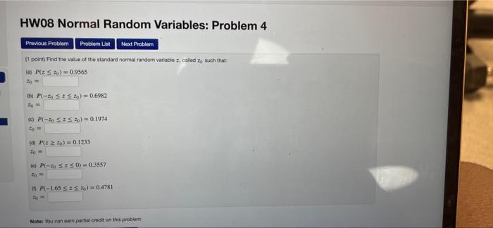 Solved HW08 Normal Random Variables: Problem 4 Previous | Chegg.com