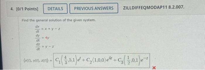 Solved 4. [0/1 Points] ZILLDIFFEQMODAP11 8.2.007. Find the | Chegg.com