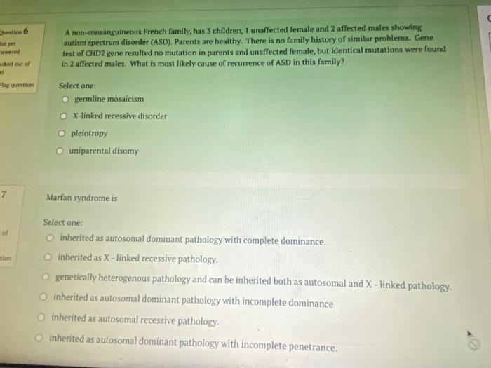 Solved A non-consanguineous French family, has 3 children, 1 | Chegg.com