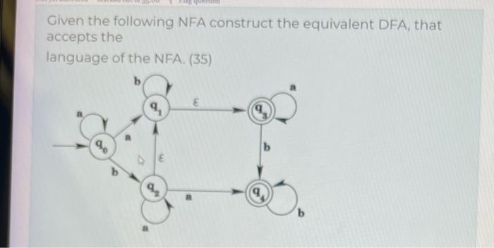 Solved Given the following NFA construct the equivalent DFA, | Chegg.com Solved Given the following NFA construct the equivalent DFA, | Chegg.com