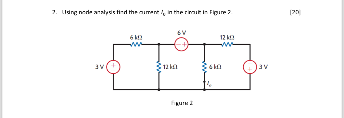 Solved Using node analysis find the current I0 ﻿in the | Chegg.com