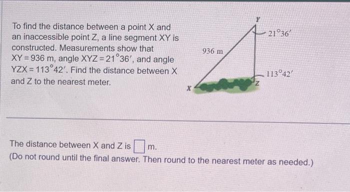 Solved To find the distance between a point X and an | Chegg.com