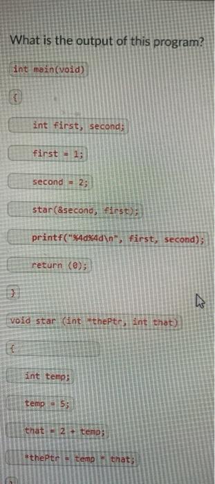 Solved What is the output of this program? int main(void) | Chegg.com