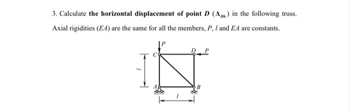 Solved 3. Calculate the horizontal displacement of point D | Chegg.com