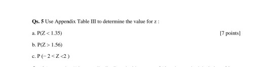 Solved Qs. 5 Use Appendix Table III to determine the value | Chegg.com