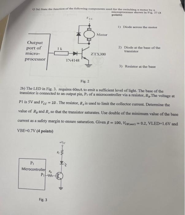 Solved Q2a) State the function of the following components | Chegg.com