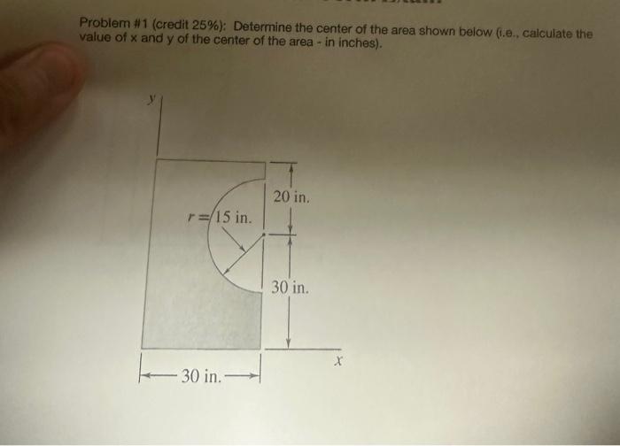 Solved Problem \#1 (credit 25\%): Determine the center of | Chegg.com