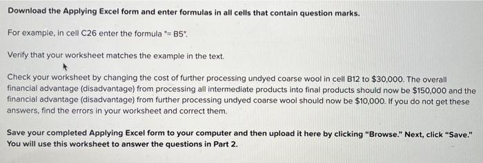 Download the Applying Excel form and enter formulas | Chegg.com