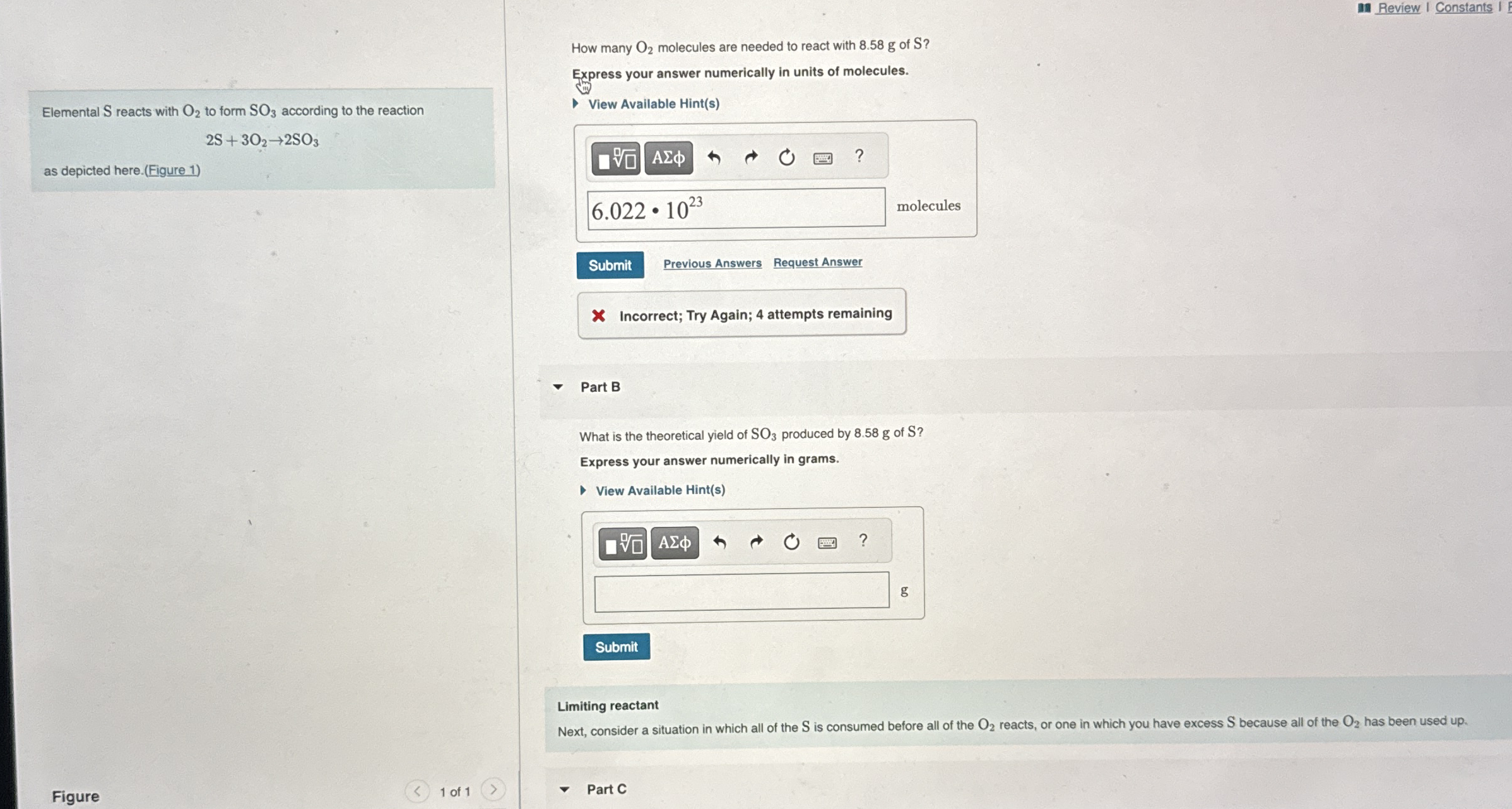 Solved Elemental S reacts with O2 ﻿to form SO3 ﻿according to | Chegg.com