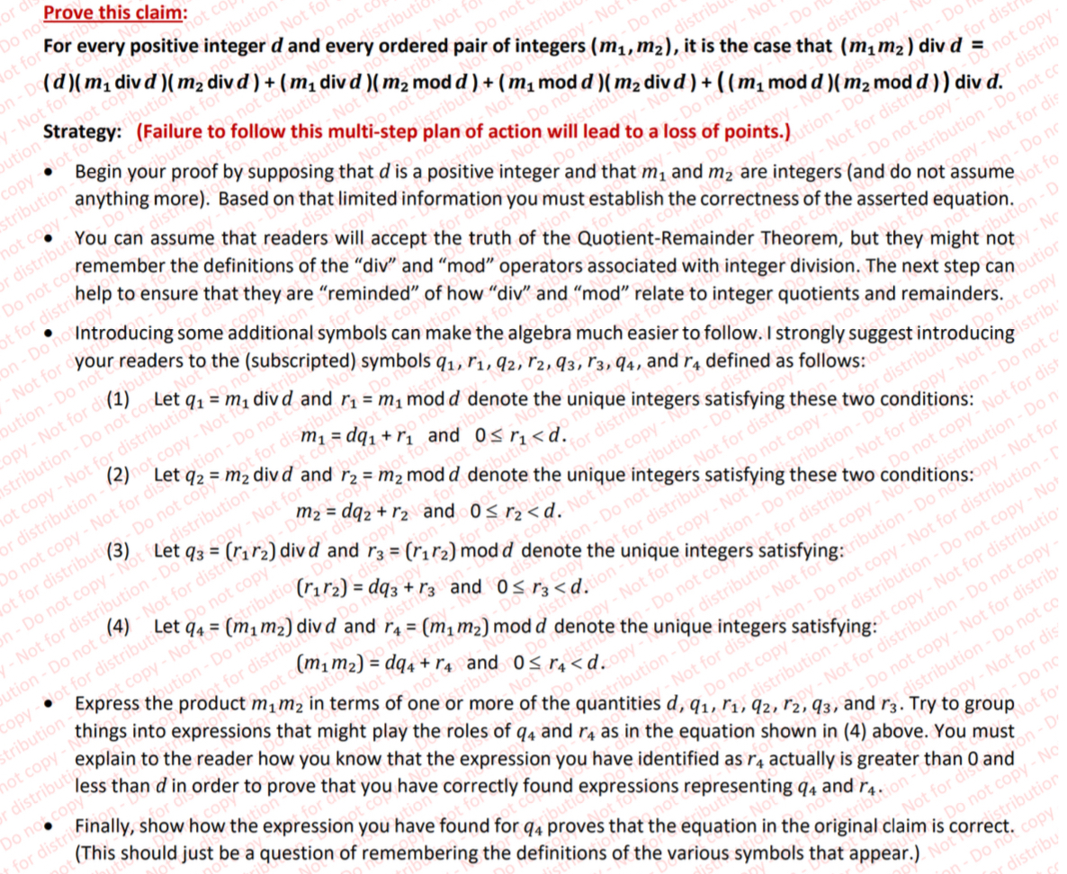 Solved Prove this claim:For every positive integer d ﻿and | Chegg.com