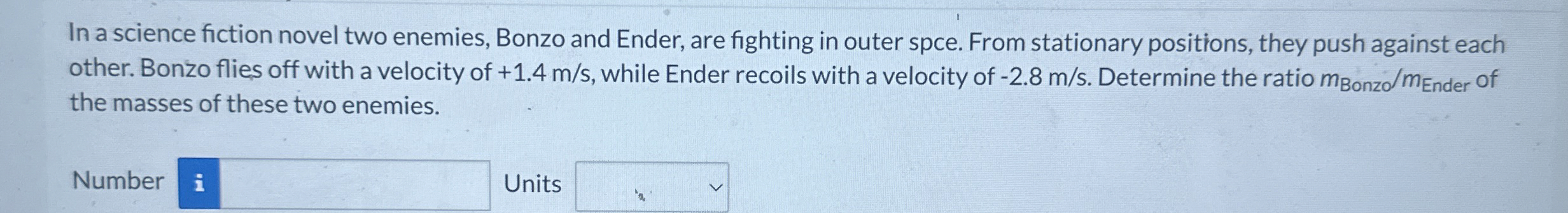 Solved In a science fiction novel two enemies, Bonzo and | Chegg.com