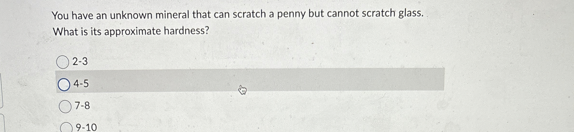 Solved You have an unknown mineral that can scratch a penny | Chegg.com