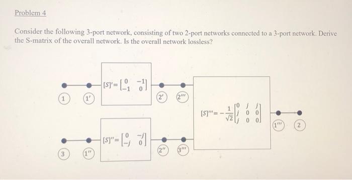 Solved Consider the following 3-port network, consisting of | Chegg.com