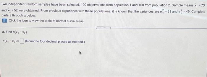 Solved Two independent random samples have been selected, | Chegg.com