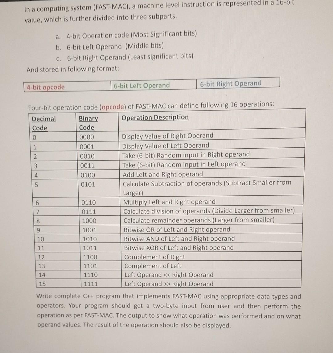Solved urgently needed in c++. please use only bitwise | Chegg.com
