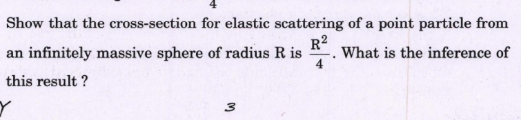 Solved Show that the cross-section for elastic scattering of | Chegg.com