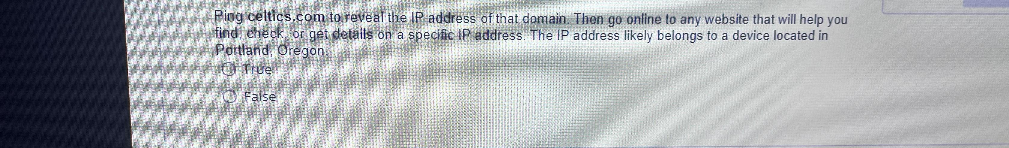 Solved Ping celtics.com to reveal the IP address of that | Chegg.com