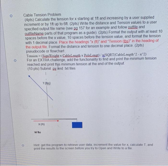 Solved Cable Tension Problem (4pts) Calculate the tension | Chegg.com