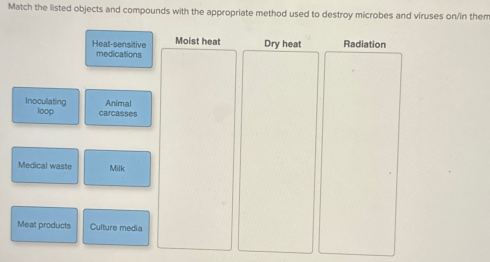 Solved Match the listed objects and compounds with the | Chegg.com