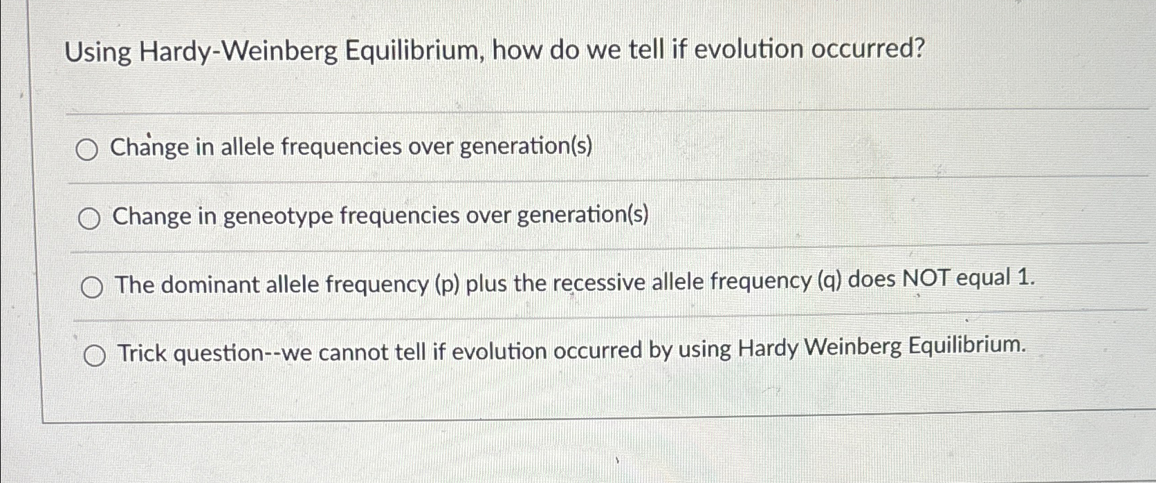 Solved Using Hardy-Weinberg Equilibrium, how do we tell if | Chegg.com