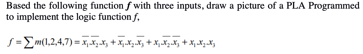 Solved Based the following function f with three inputs, | Chegg.com