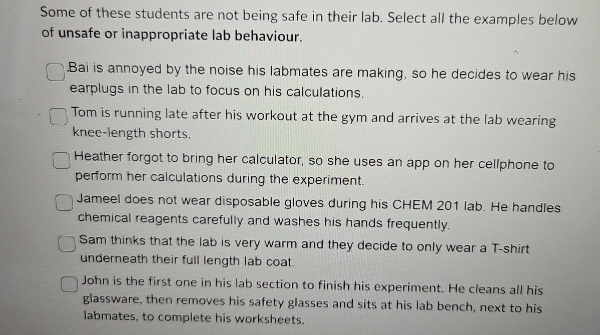 Solved Some of these students are not being safe in their | Chegg.com