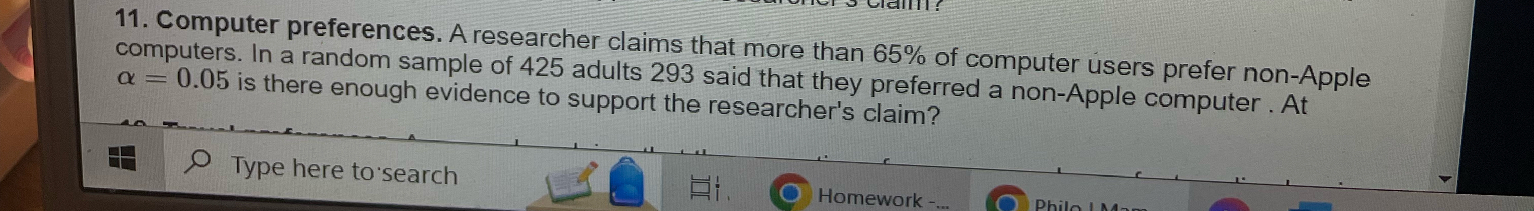 Computer preferences. A researcher claims that more | Chegg.com