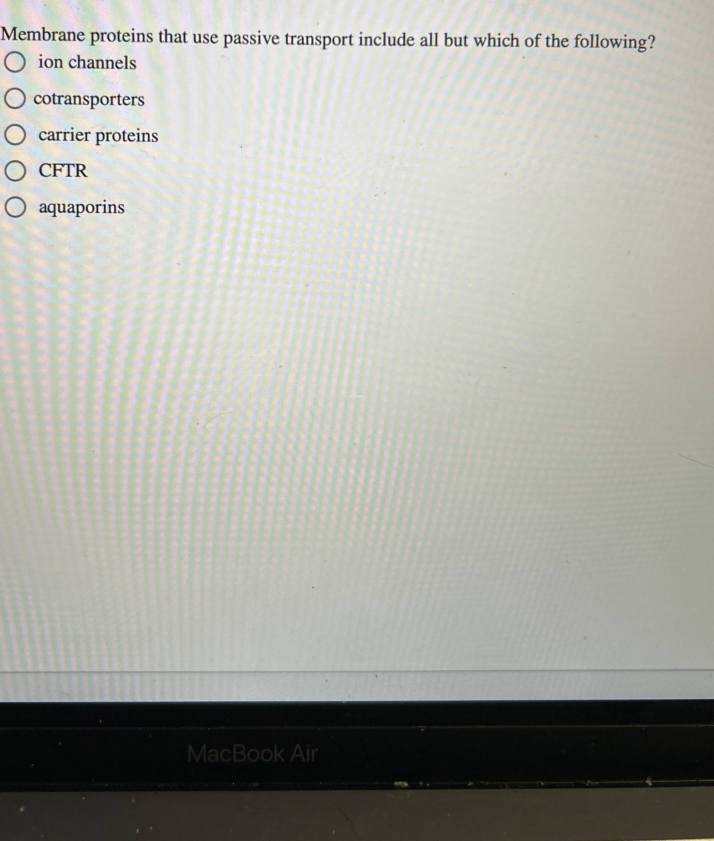 Solved Membrane proteins that use passive transport include | Chegg.com