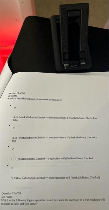 Solved Question 11 of 20 50 Phints Which of the following | Chegg.com