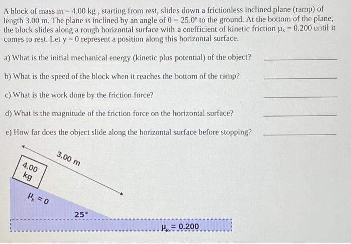 Solved A block of mass m= 4.00 kg, starting from rest, | Chegg.com