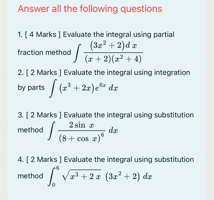 Solved Answer all the following questions 1. [ 4 Marks ] | Chegg.com