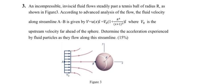 Solved 3. An incompressible, inviscid fluid flows steadily | Chegg.com