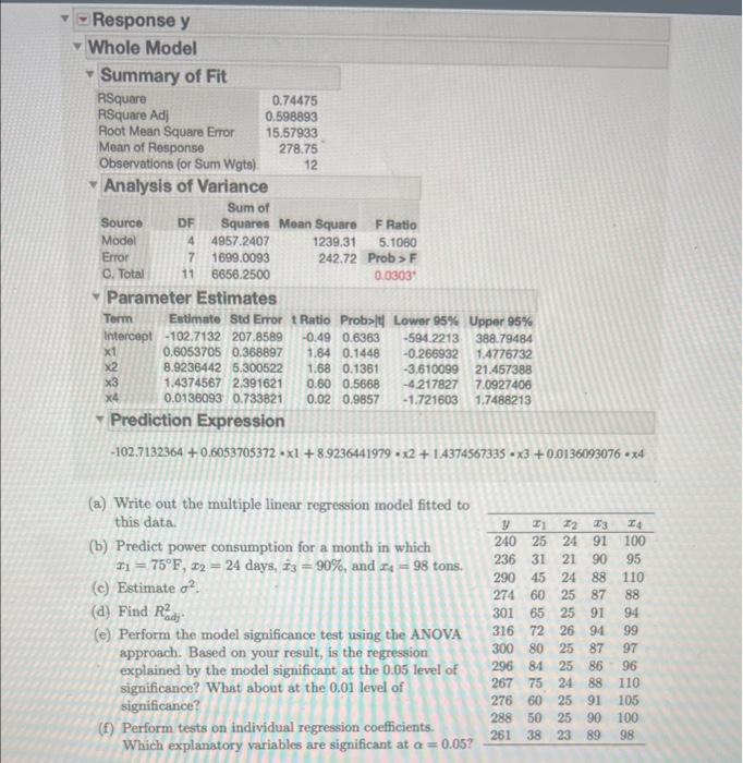 Solved (a) Write out the multiple linear regression model | Chegg.com