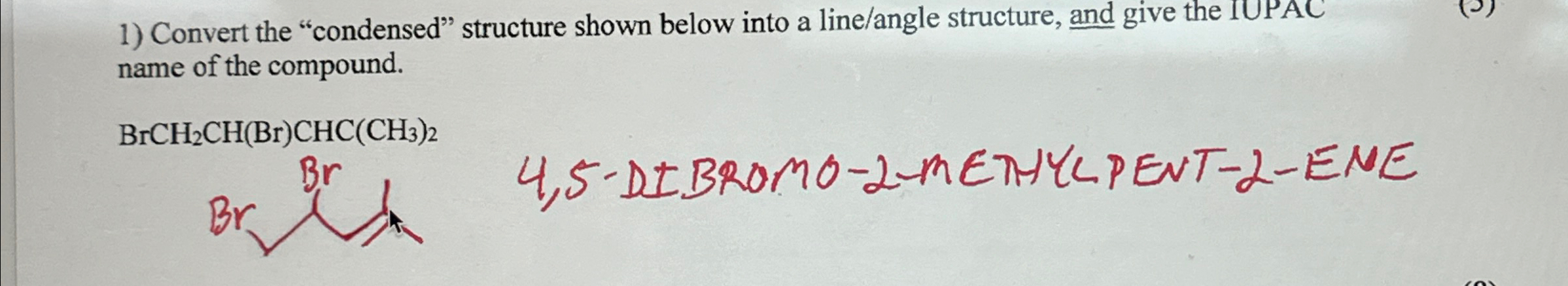 Solved Convert the "condensed" structure shown below into a | Chegg.com
