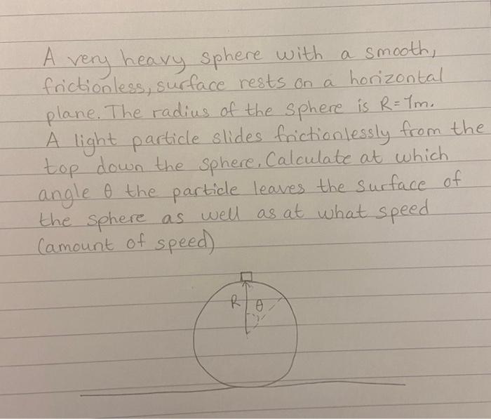 Solved A very heavy sphere with a smooth, frictionless, | Chegg.com