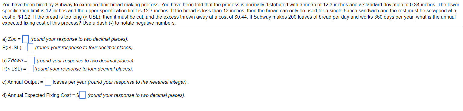 Solved expected fixing cost of this process? Use a dash (-) | Chegg.com