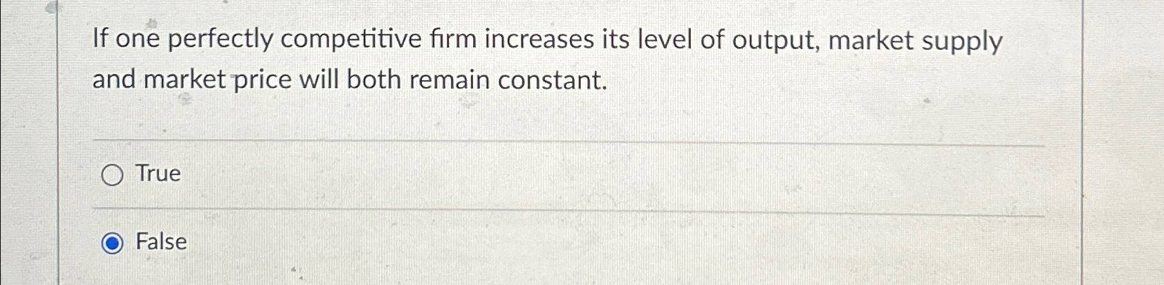 Solved If one perfectly competitive firm increases its level | Chegg.com
