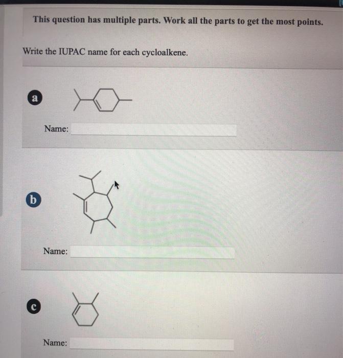 Solved INTERACTIVE EXAMPLE Naming Cycloalkenes Chemical | Chegg.com