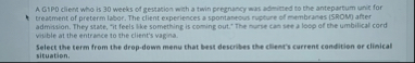 A G1P0 ﻿client who is 30 ﻿weeks of gestation with a | Chegg.com