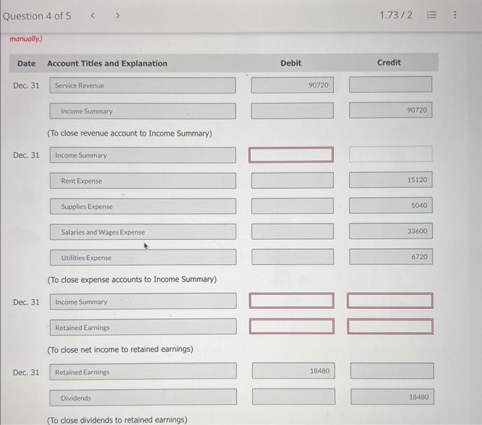Solved (To close dividends to retained earnings) Current | Chegg.com