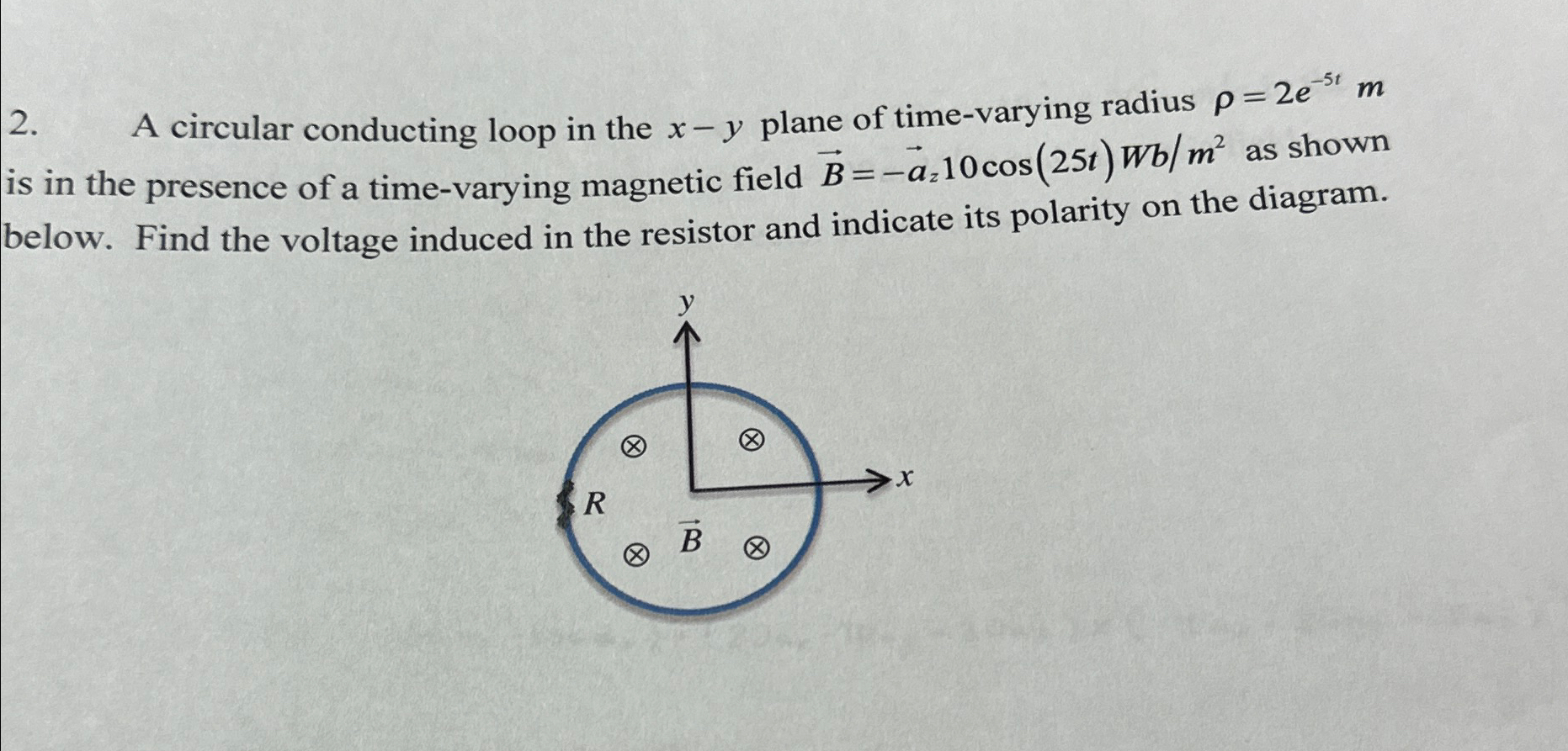 A circular conducting loop in the x-y ﻿plane of | Chegg.com