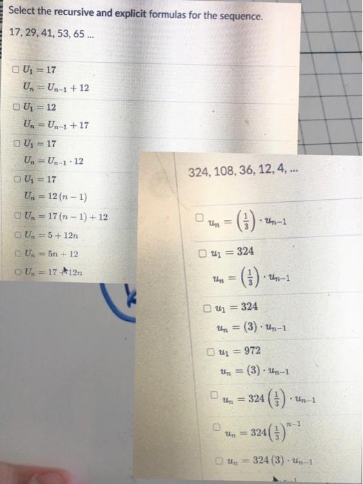 Solved same question for both problems. select the recursive | Chegg.com