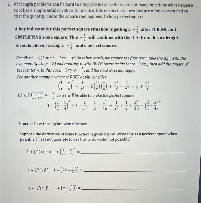 Solved A key indicator for this perfect square situation is | Chegg.com