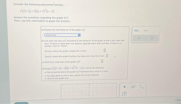 Solved Consider the following polynomial function. | Chegg.com