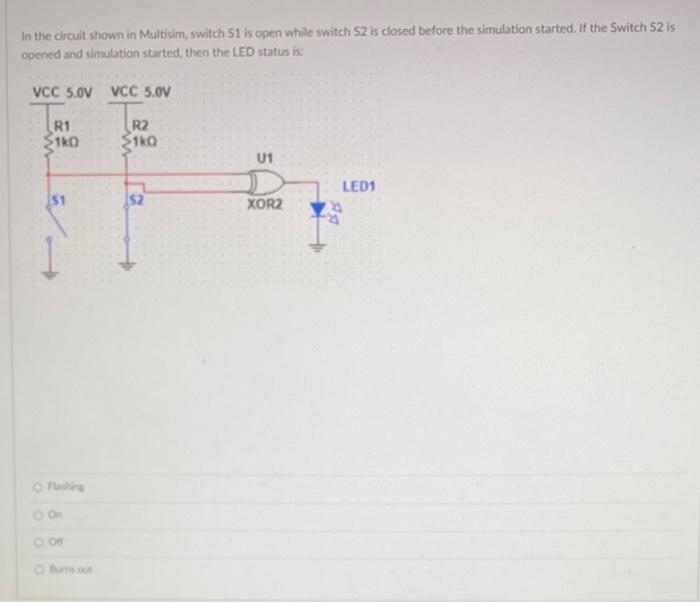Solved In the circuit shown in Multisim, switch S1 is open | Chegg.com