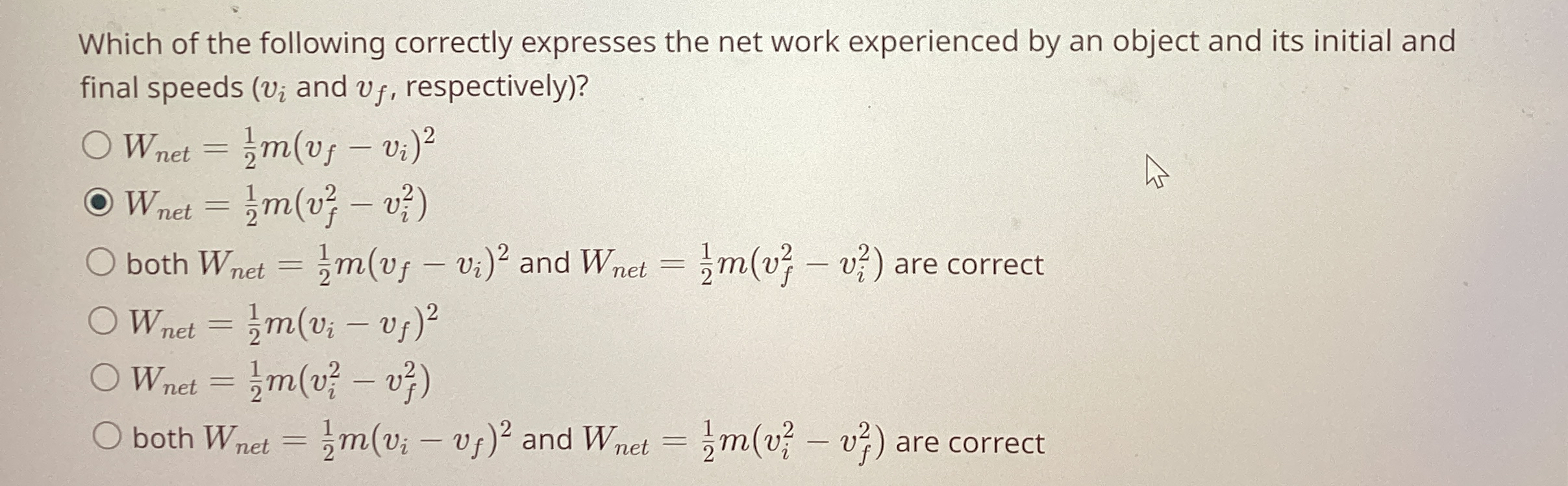 Solved Which of the following correctly expresses the net | Chegg.com