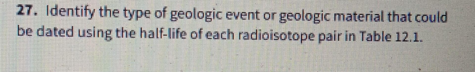 Solved 27. Identify the type of geologic event or geologic | Chegg.com